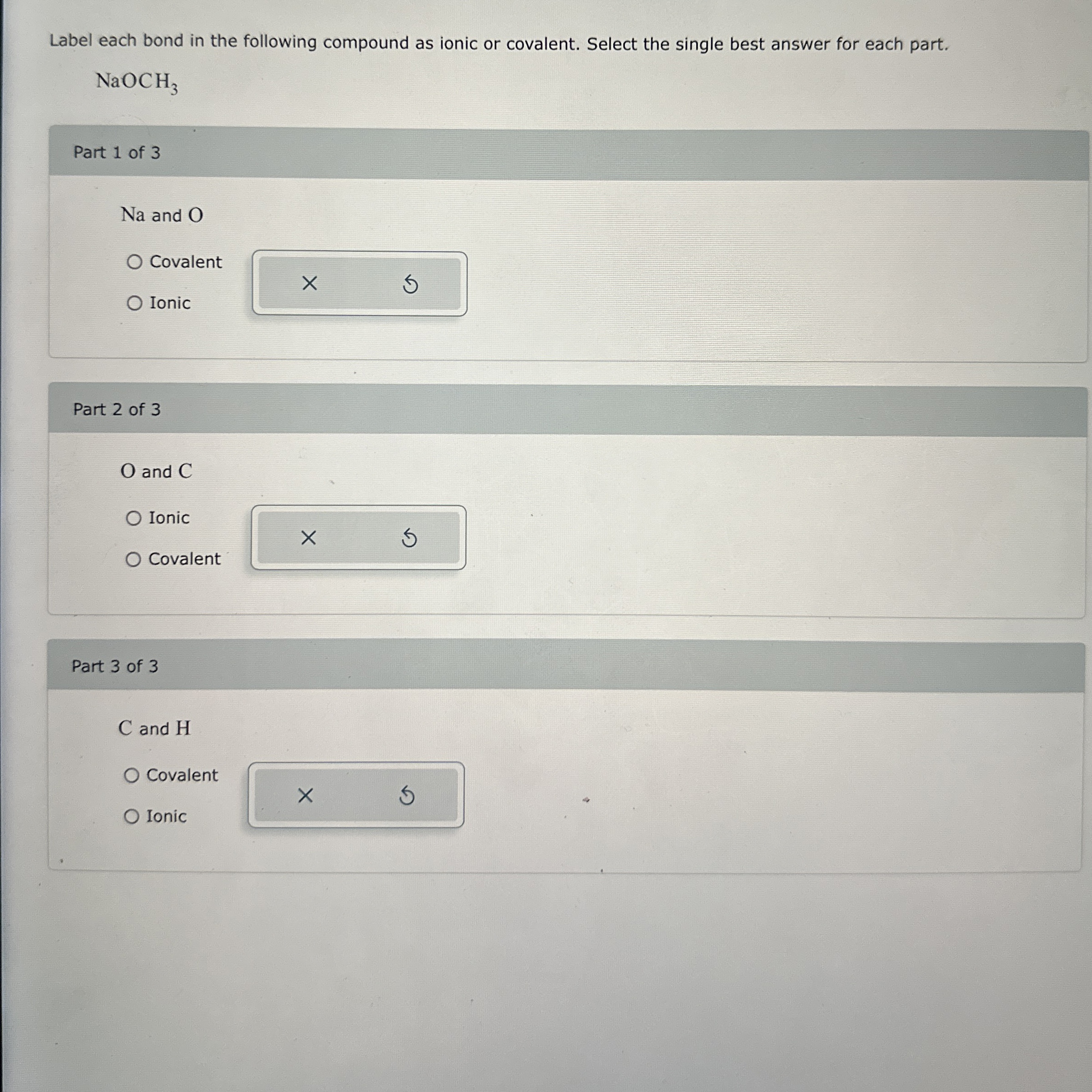 Solved Label each bond in the following compound as ionic or | Chegg.com
