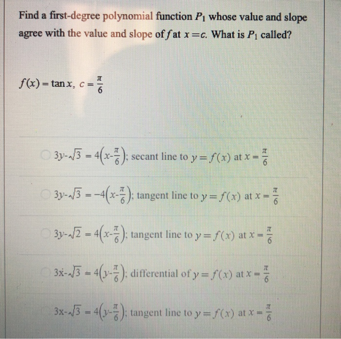 Solved Find a first-degree polynomial function P1 whose | Chegg.com