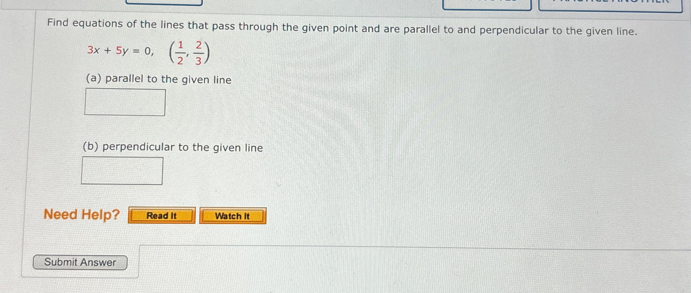 Solved Find equations of the lines that pass through the | Chegg.com