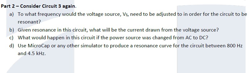 Part 2 - ﻿Consider Circuit 3 ﻿again. - ﻿REALLY NEED | Chegg.com