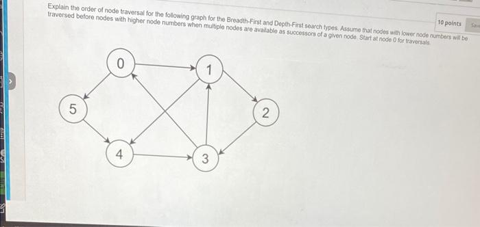 Solved Explain the order of node traversal for the following | Chegg.com