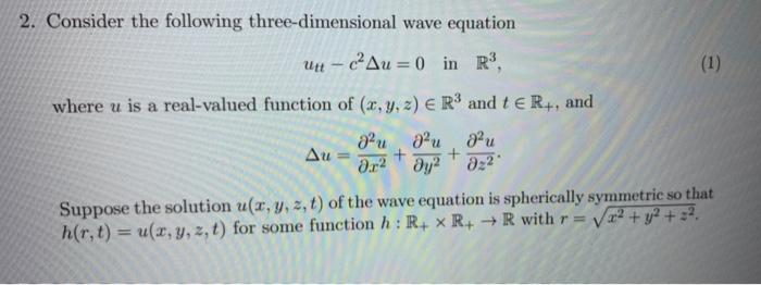Solved 2. Consider the following three-dimensional wave | Chegg.com