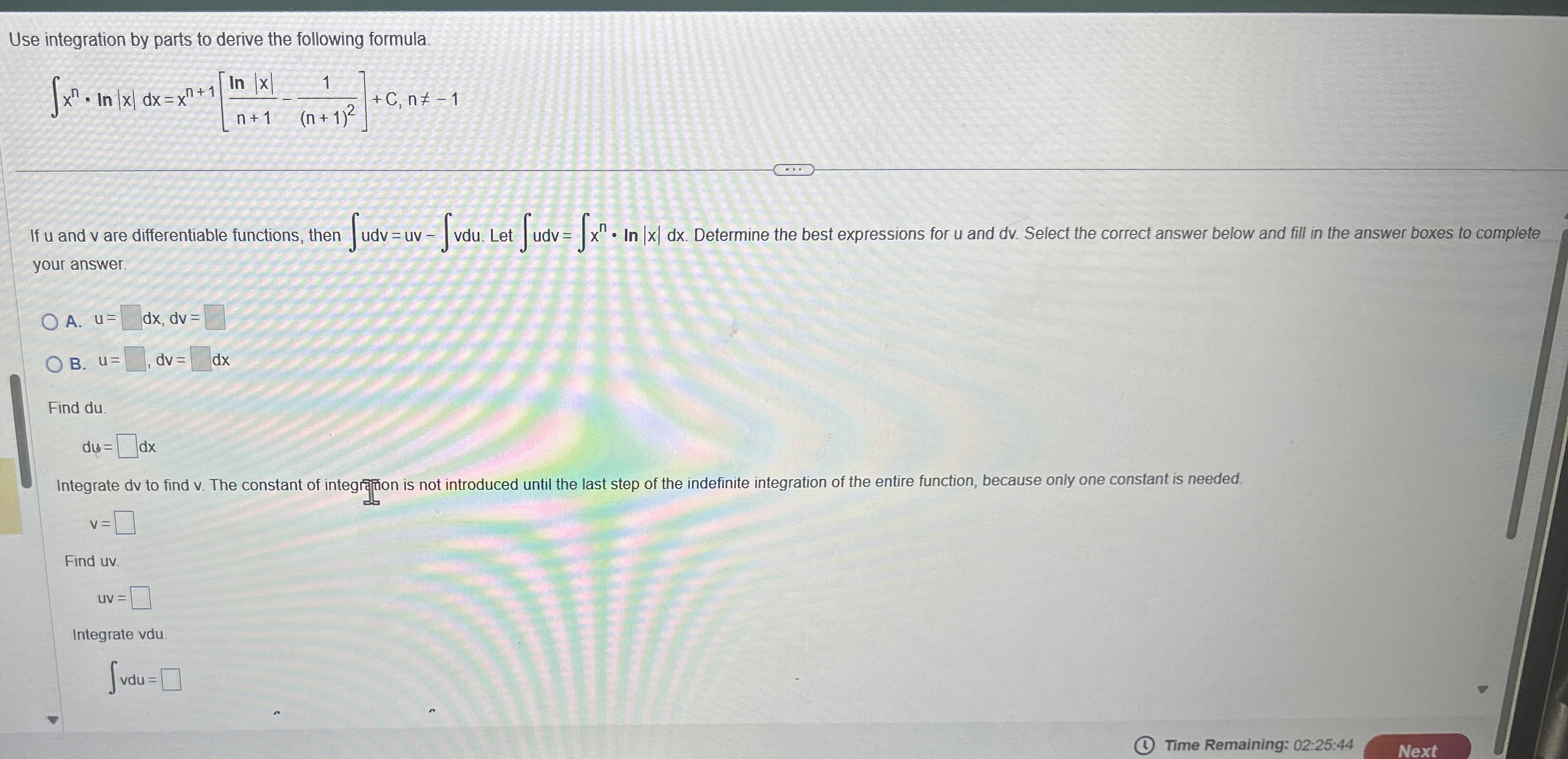 Solved Use integration by parts to derive the following | Chegg.com