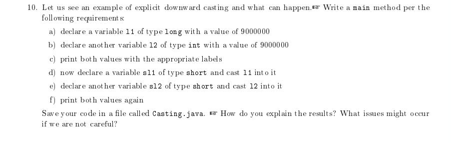 Solved Let us see an example of explicit downward casting | Chegg.com