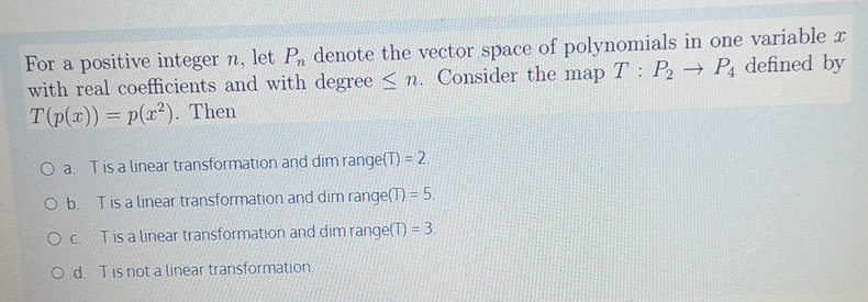 For a positive integer n, ﻿let Pn ﻿denote the vector | Chegg.com