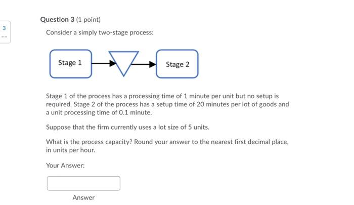 Solved 3 Question 3 (1 point) Consider a simply two-stage | Chegg.com