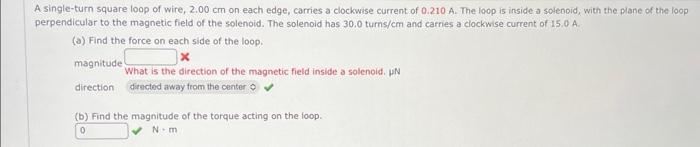 Solved A single-turn square loop of wire, 2.00 cm on each | Chegg.com
