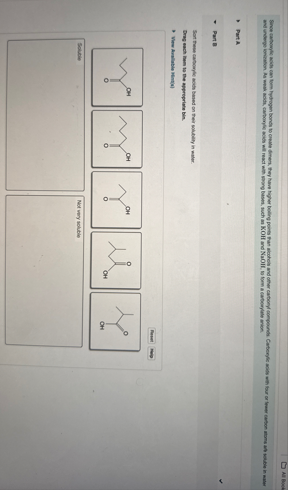 Solved All BookSince carboxylic acids can form hydrogen | Chegg.com