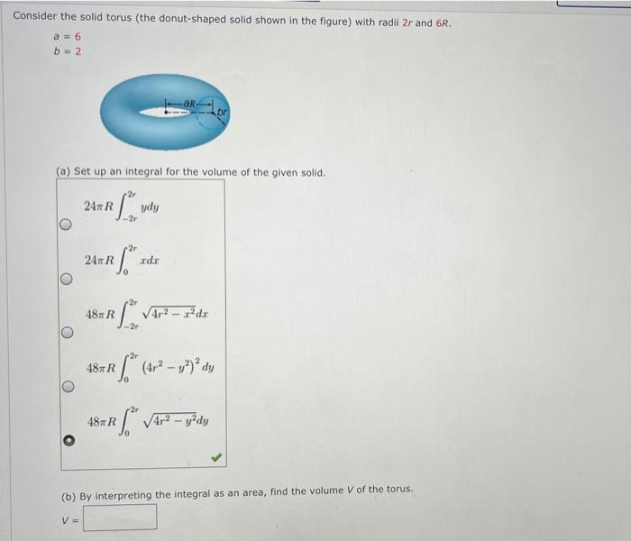 Solved Consider the solid torus (the donut-shaped solid | Chegg.com