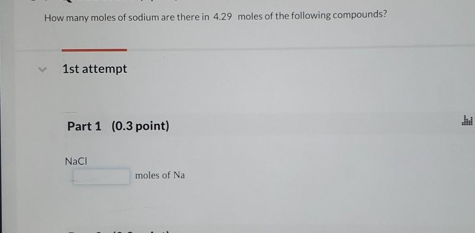 Solved How many moles of sodium are there in 4.29 moles of | Chegg.com