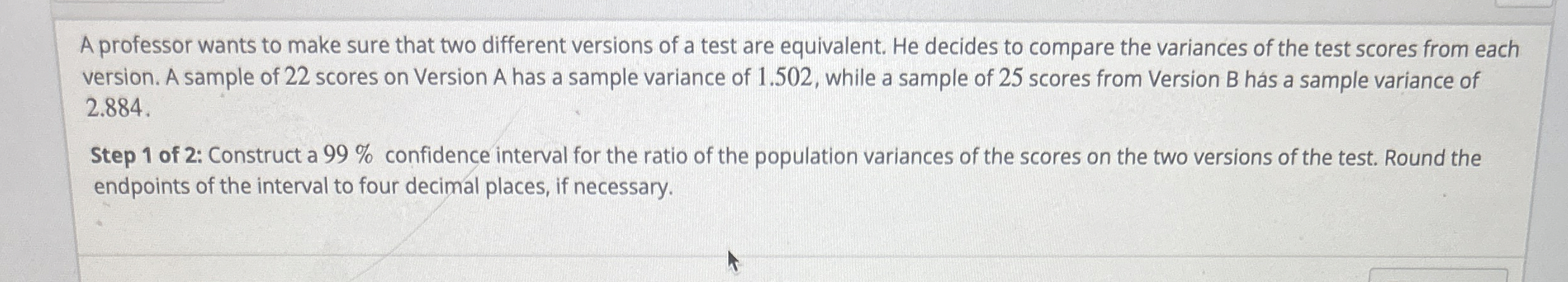 Solved A professor wants to make sure that two different | Chegg.com