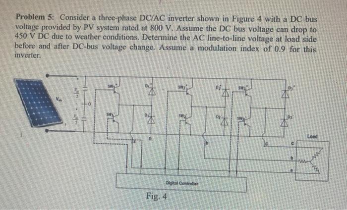 Solved Problem 5: Consider a three-phase DC/AC inverter | Chegg.com