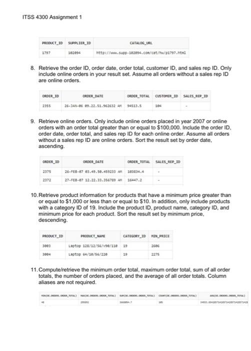Solved ITSS 4300 Assignment 1 Assignment Information Schema | Chegg.com