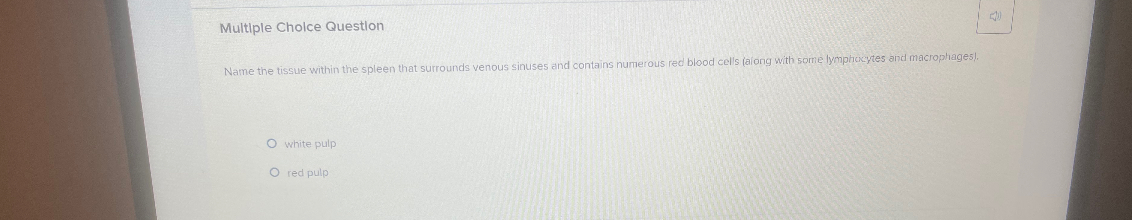 Solved Multiple Cholce Questionname The Tissue Within The 