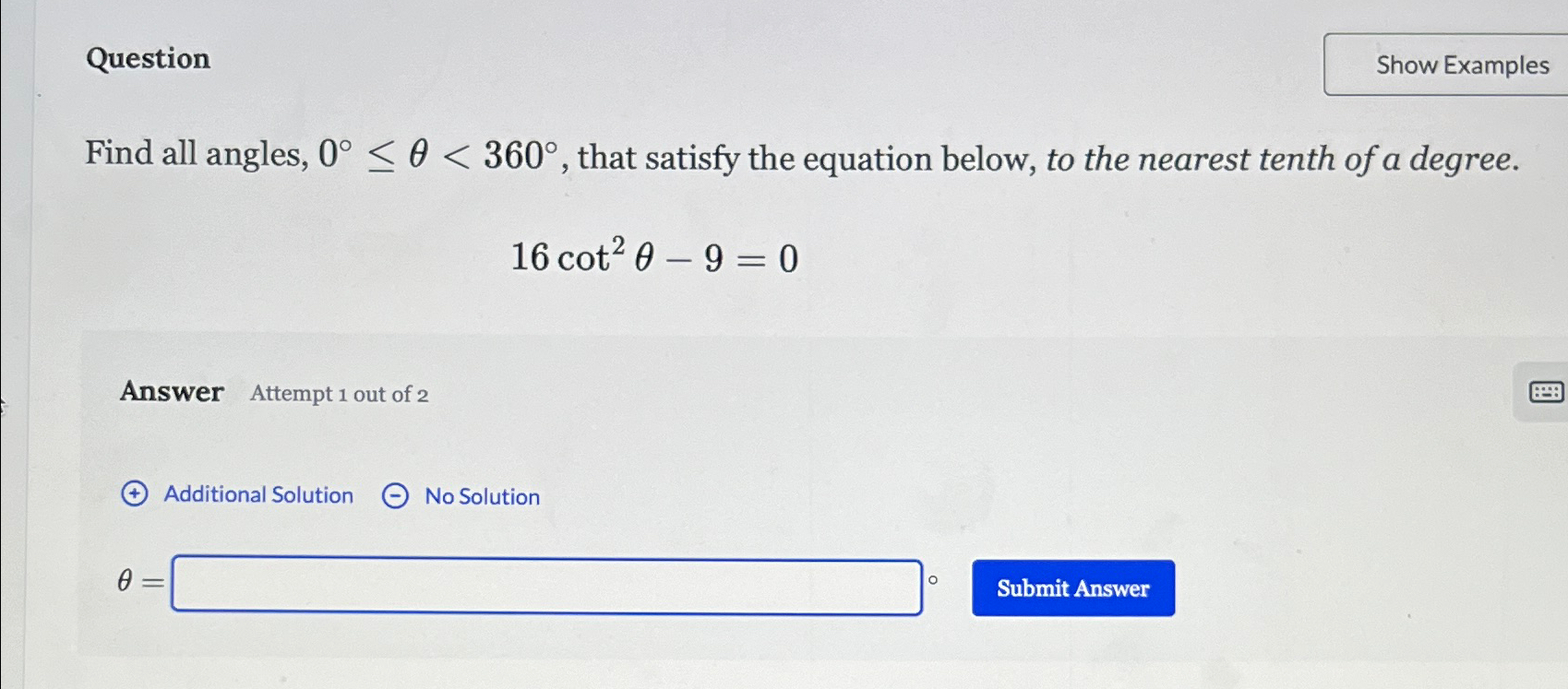 Solved QuestionFind all angles, 0°≤θ