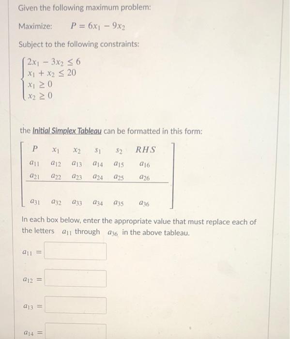 Solved Given the following maximum problem: Maximize: P = | Chegg.com