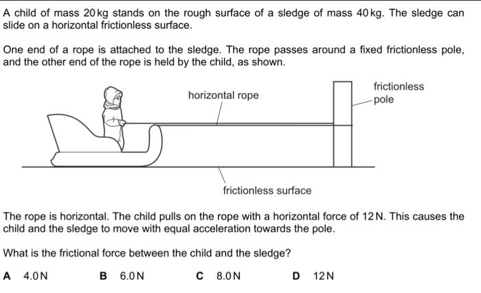 Solved A child of mass 20 kg stands on the rough surface of | Chegg.com