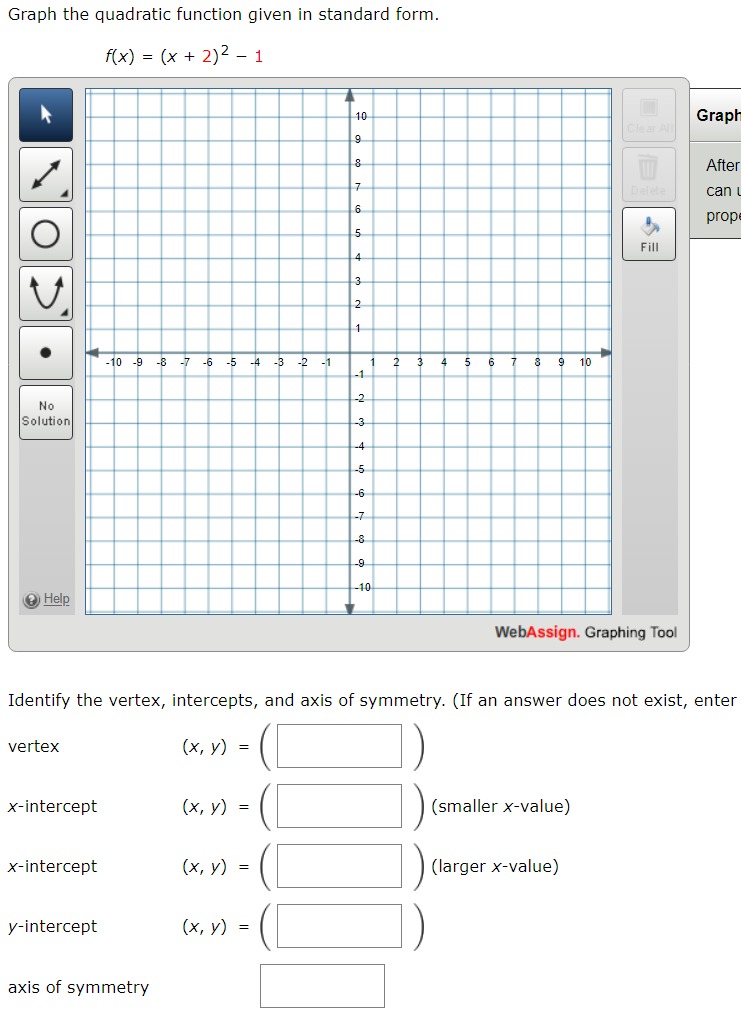Solved Graph the quadratic function given in standard | Chegg.com