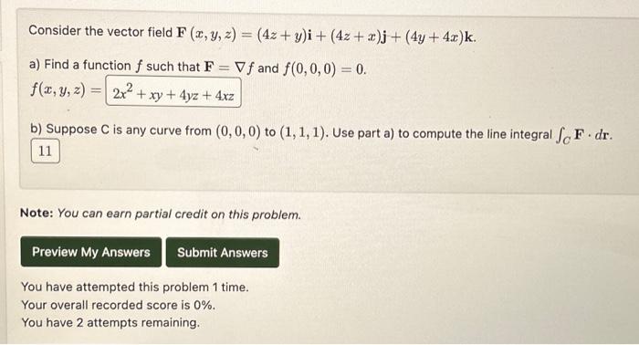 Solved Consider the vector field | Chegg.com