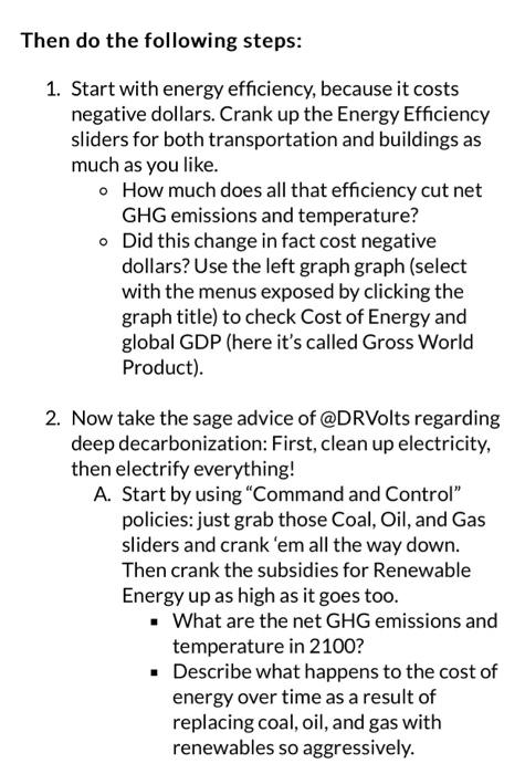 Solved Save the World Simulation with En-ROADS Use the | Chegg.com