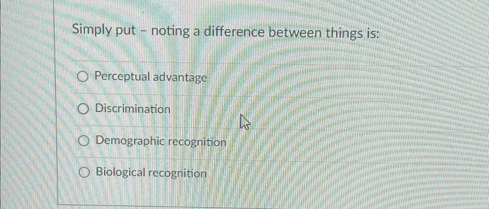 Solved Simply put - ﻿noting a difference between things | Chegg.com