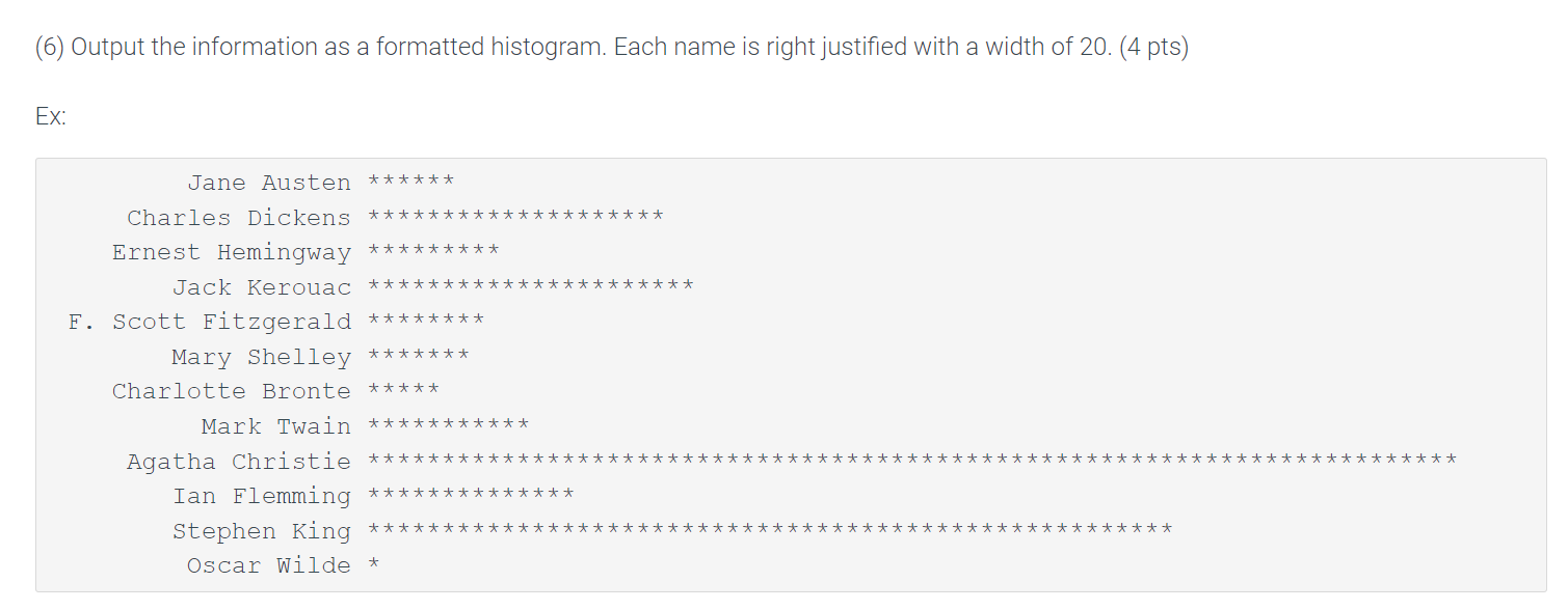 13.7 LAB*: Program: Data visualization (1) Prompt the | Chegg.com