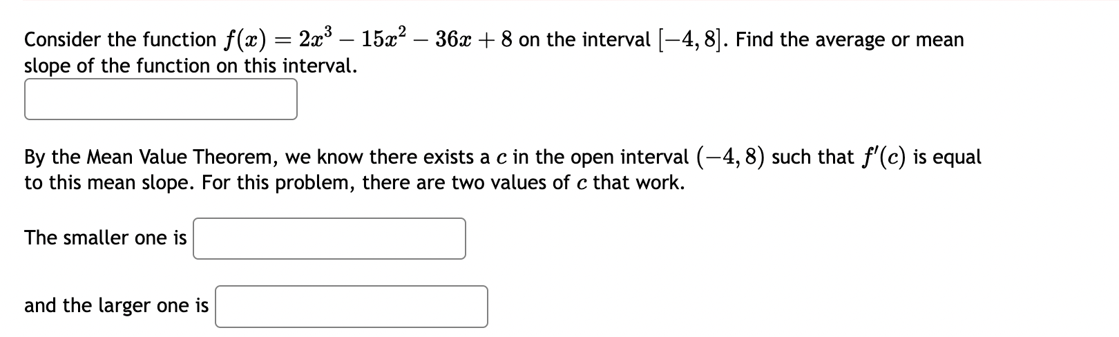 Solved Consider the function f(x)=2x3-15x2-36x+8 ﻿on the | Chegg.com