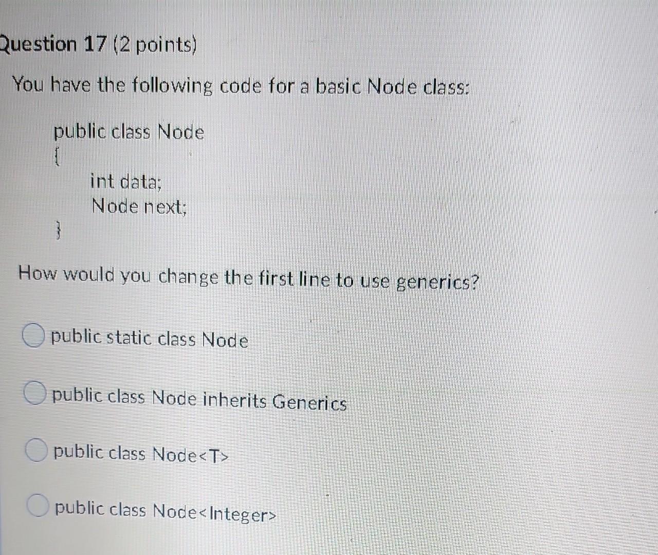 Solved Question 17 (2 points) You have the following code | Chegg.com