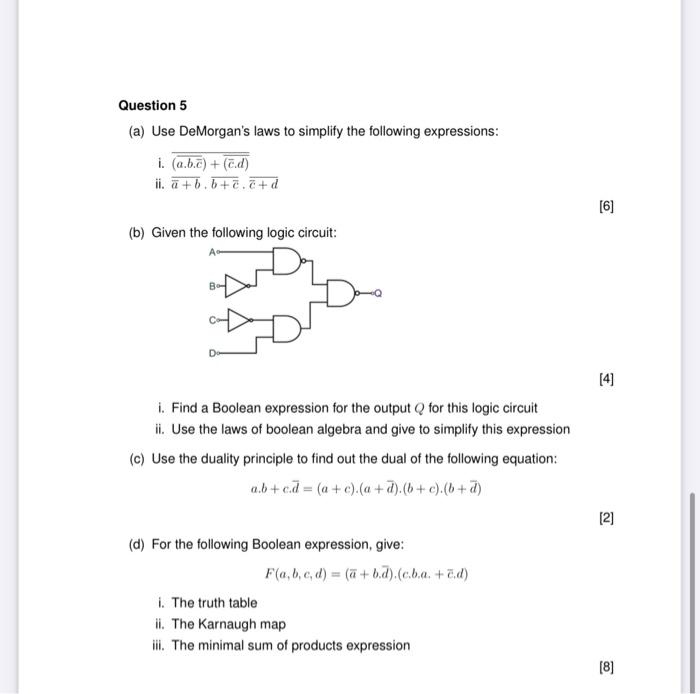 Solved (a) Use DeMorgan's laws to simplify the following | Chegg.com