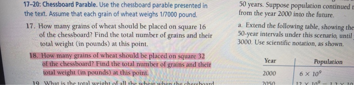 Solved 17 20 Chessboard Parable Use The Chessboard Parable Chegg