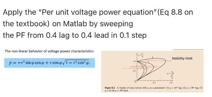 Solved Apply the "Per unit voltage power equation" (Eq 8.8 | Chegg.com