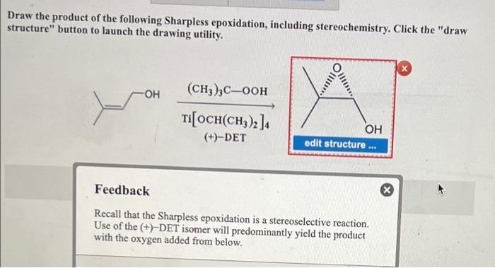 Solved Draw the product of the following Sharpless | Chegg.com