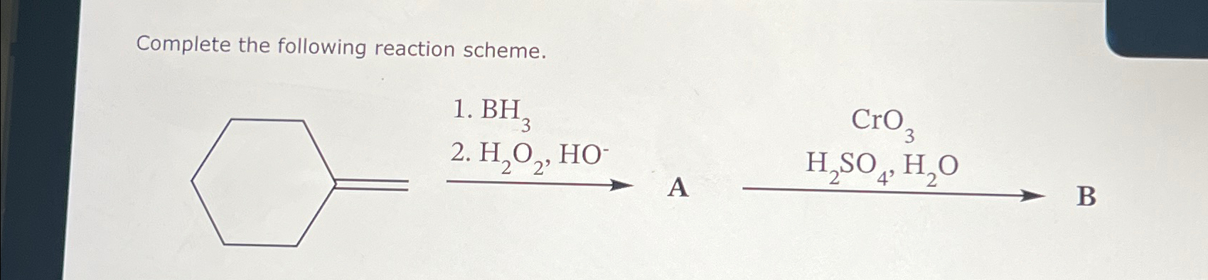 Solved Complete the following reaction | Chegg.com