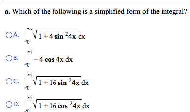 Solved Write and simplify the integral that gives the arc | Chegg.com