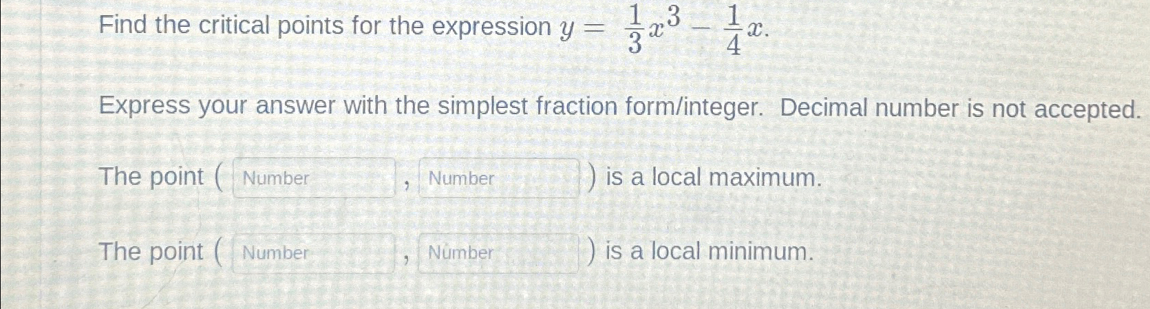 Solved Find the critical points for the expression | Chegg.com