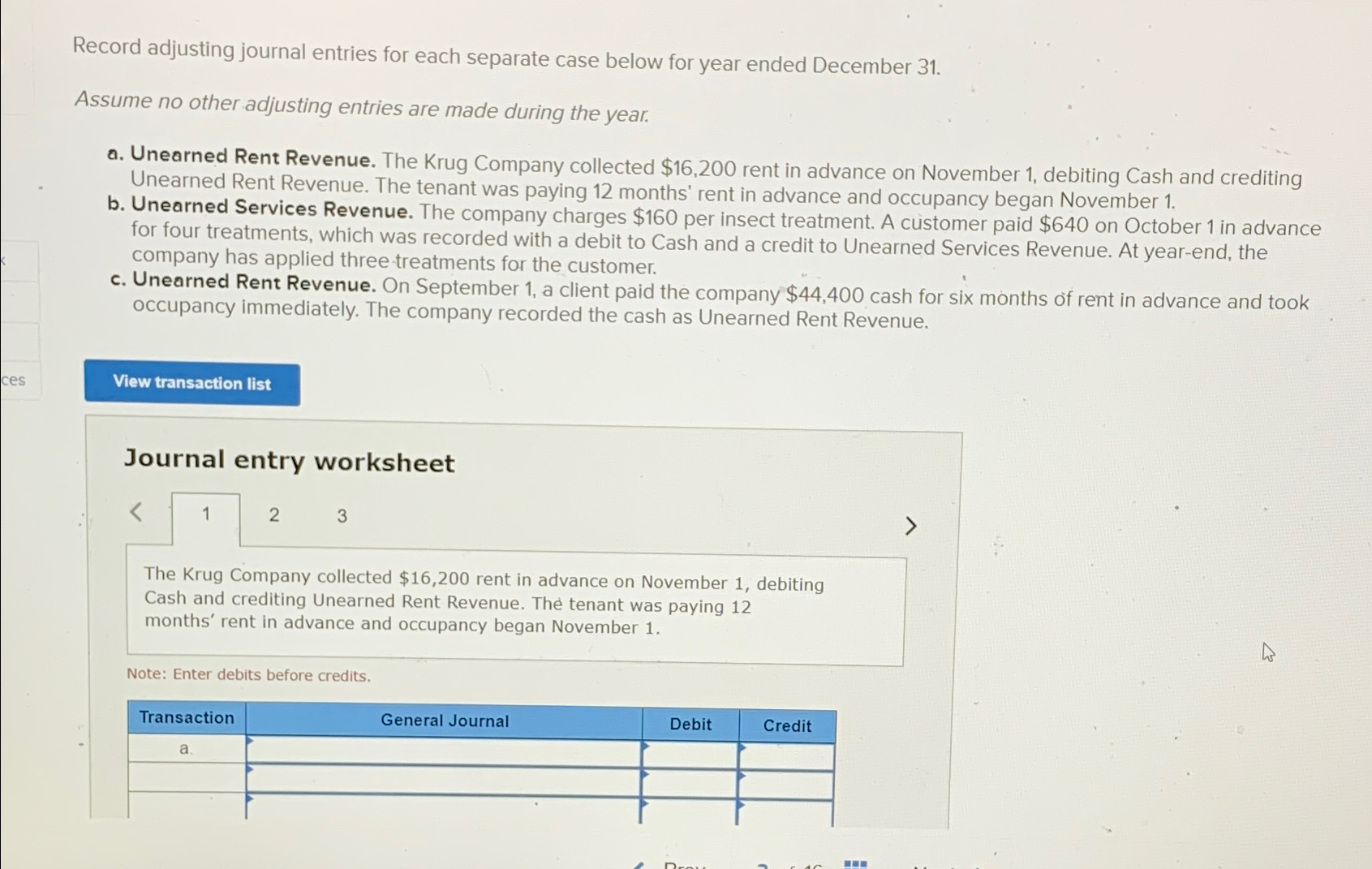 Record adjusting journal entries for each separate | Chegg.com