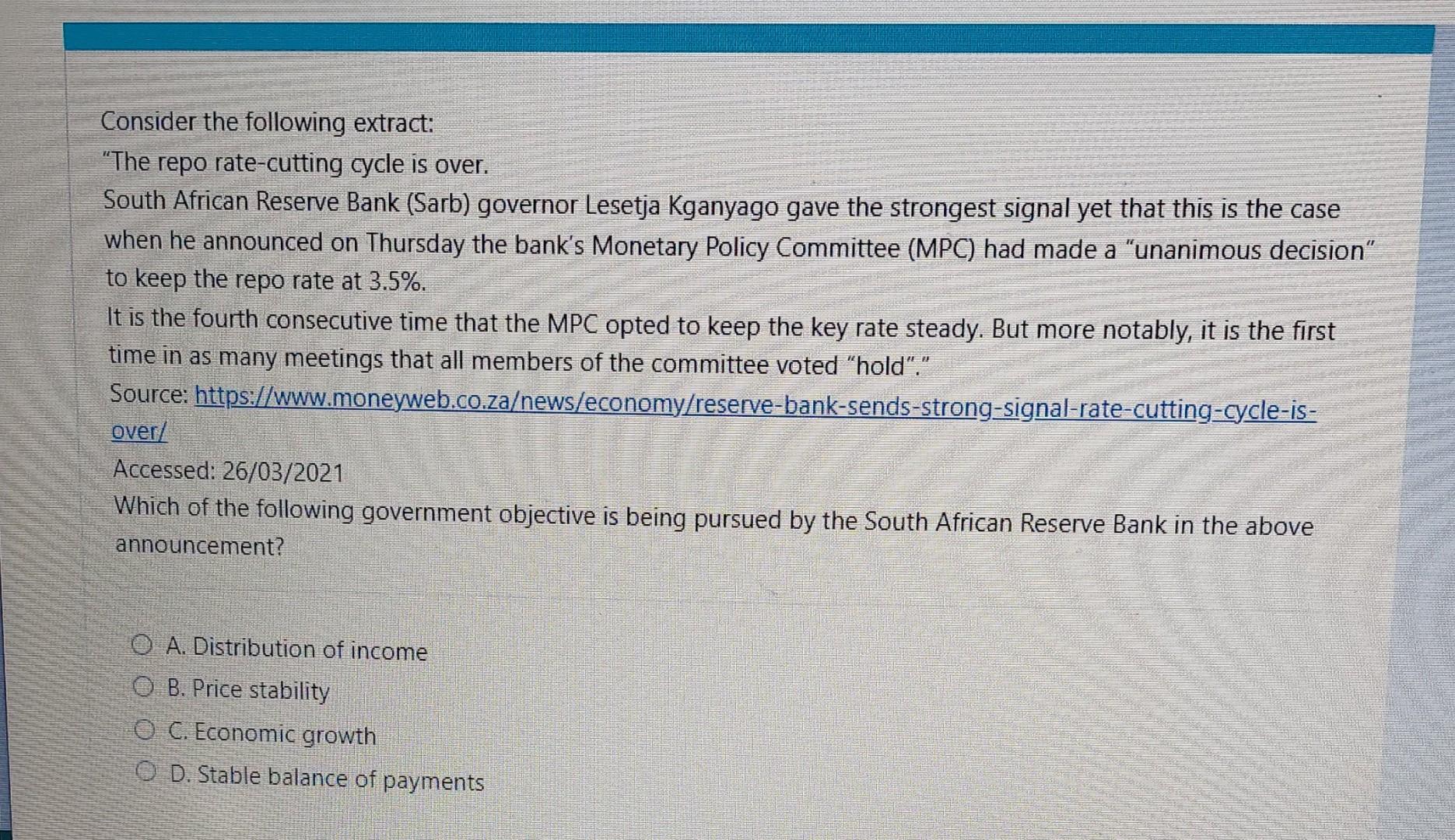 Solved Consider the following extract: "The repo | Chegg.com