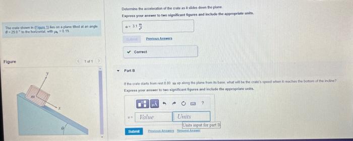 Solved Oetermine the acceleration of the crate as a aldes | Chegg.com