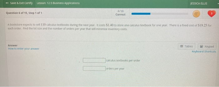 Solved - Save & Exit Certify Lesson: 12.5 Business | Chegg.com