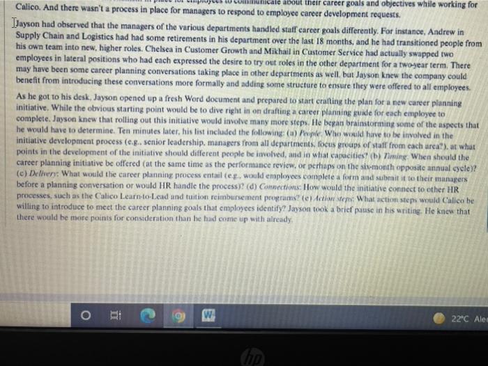 Solved Case Study 01: Calico Industry Furniture - A New | Chegg.com