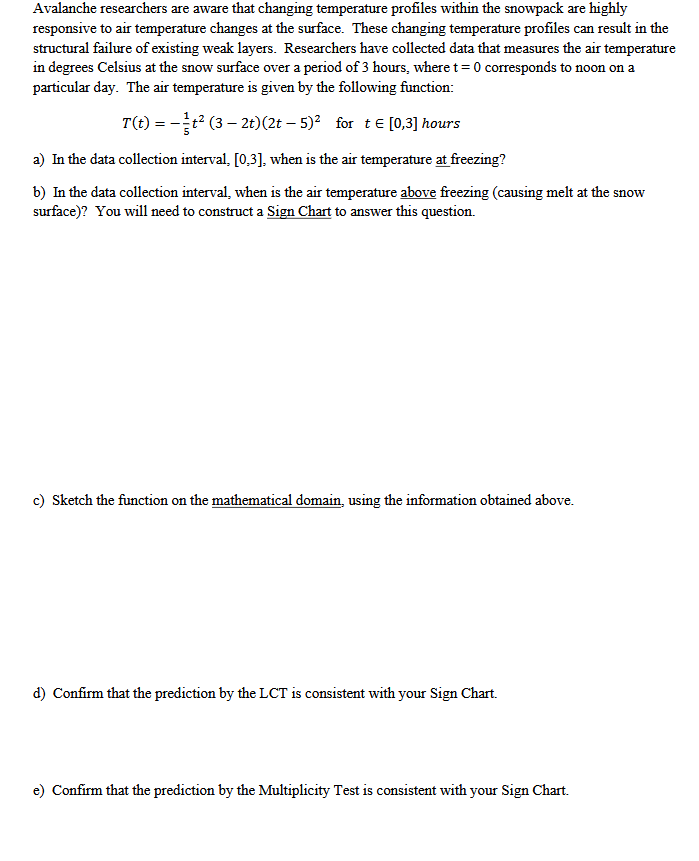 Avalanche researchers are aware that changing | Chegg.com