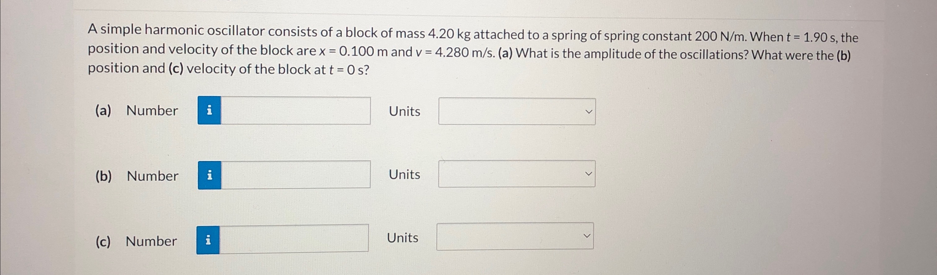 Solved A simple harmonic oscillator consists of a block of | Chegg.com