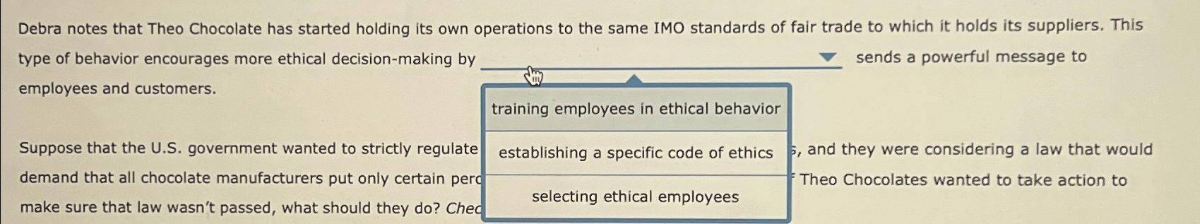 Solved Debra notes that Theo Chocolate has started holding | Chegg.com