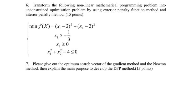 Solved 6. Transform the following non-linear mathematical | Chegg.com
