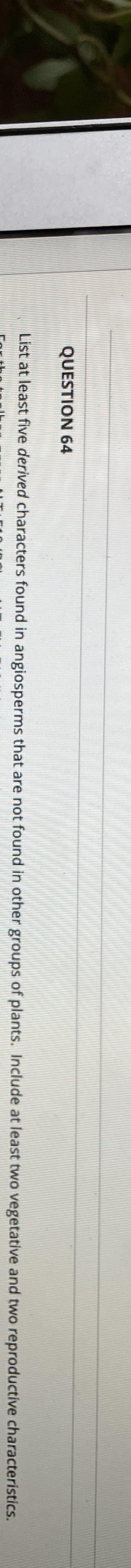 Solved QUESTION 64List at least five derived characters | Chegg.com