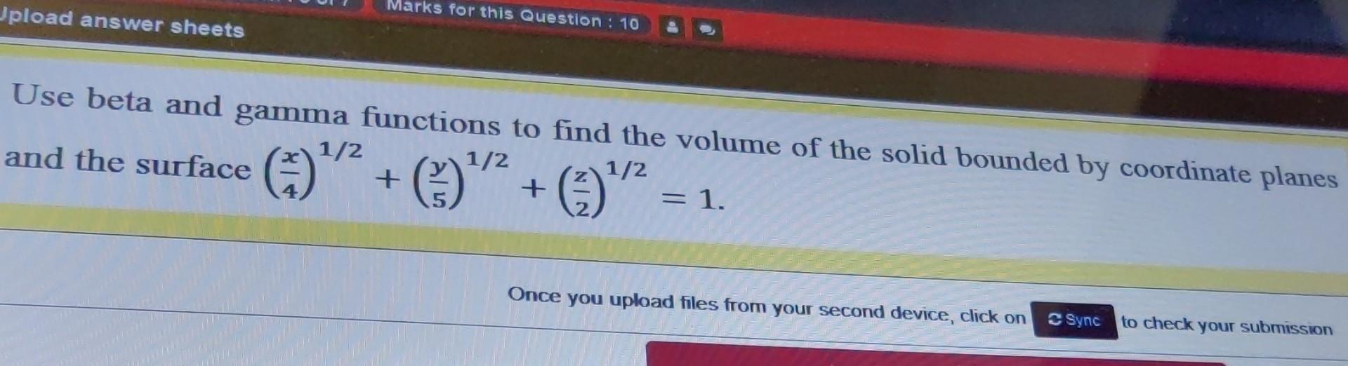 Solved Marks for this Question: 10 Upload answer sheets and | Chegg.com