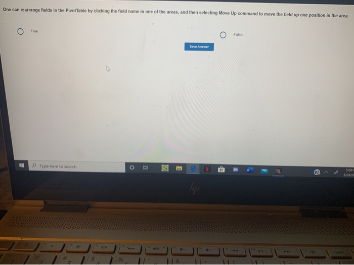 Solved One can rearrange fields in the Pivot Table by | Chegg.com