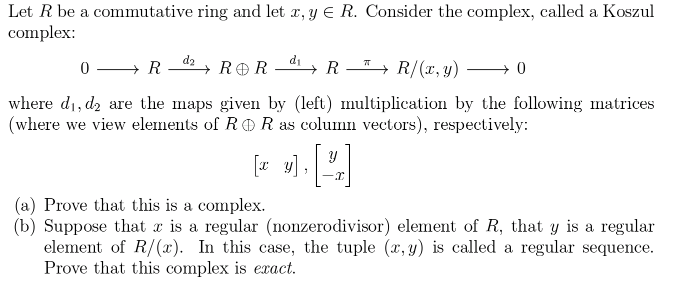 Solved Let R ﻿be a commutative ring and let x,yinR. Consider | Chegg.com