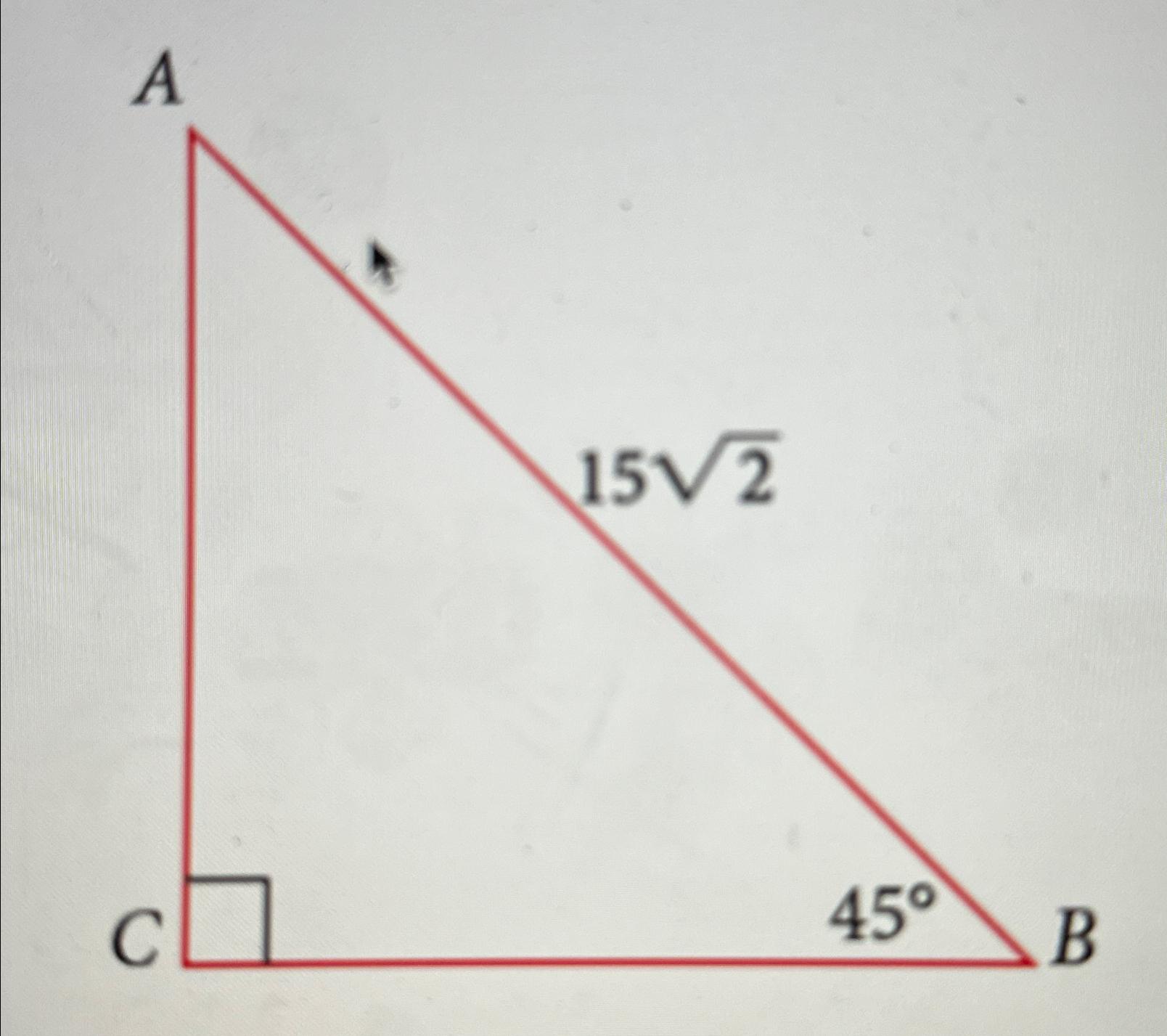 Solved solve for the unknown sides of the given triangle | Chegg.com