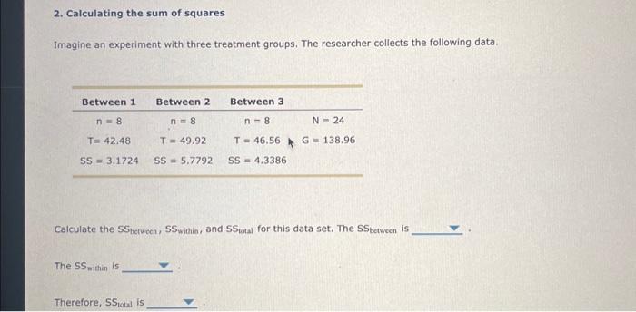 Solved 2. Calculating the sum of squares Imagine an | Chegg.com